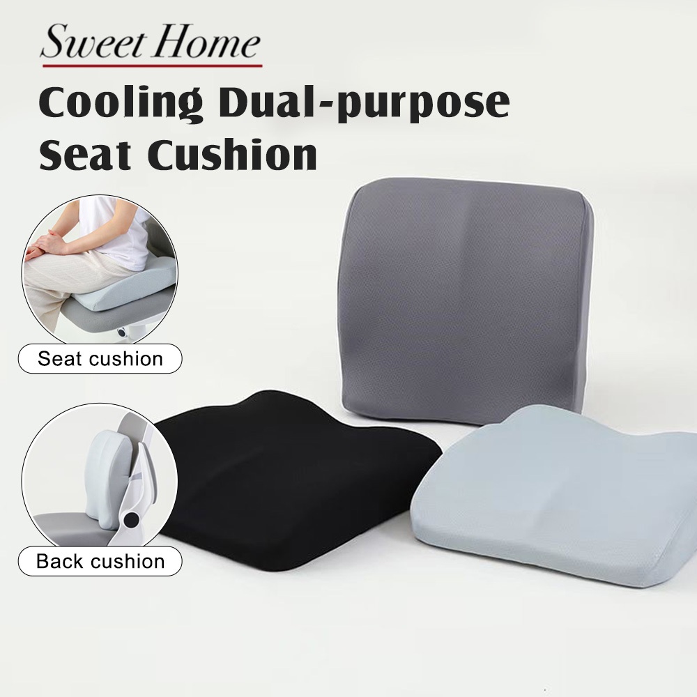Cooling Dual-purpose Seat Cushion & Back Cushion Memory Foam Soft ...