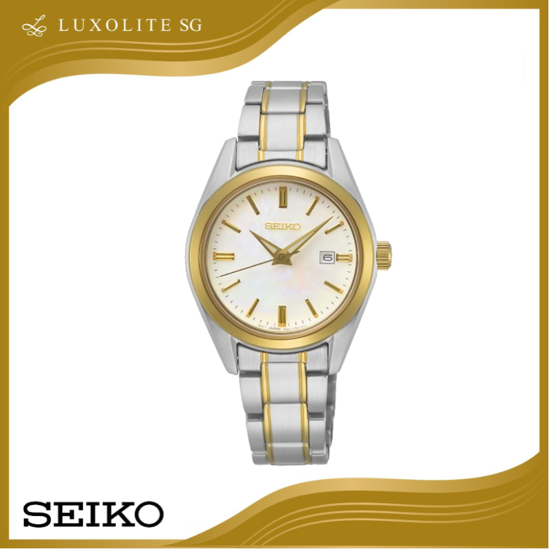 [Luxolite] Seiko Ladies SUR578 Discover More Men's Watch Silver Dial Dual Tone Stainless Steel ...