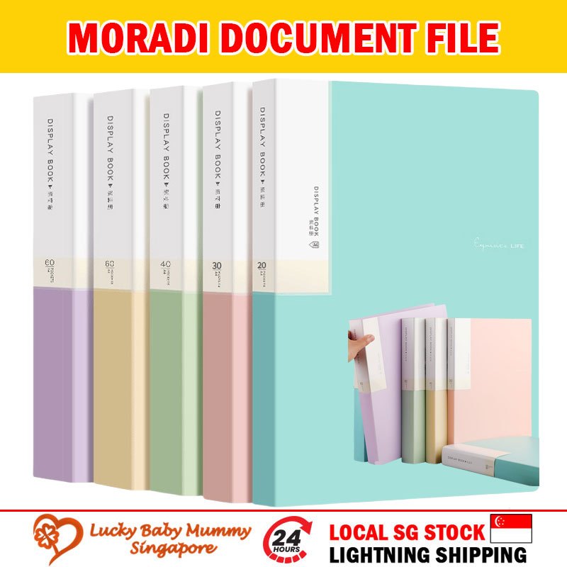 [20/30/40/60 pockets] Morandi PVC Document Folder A4 Size File Clear ...