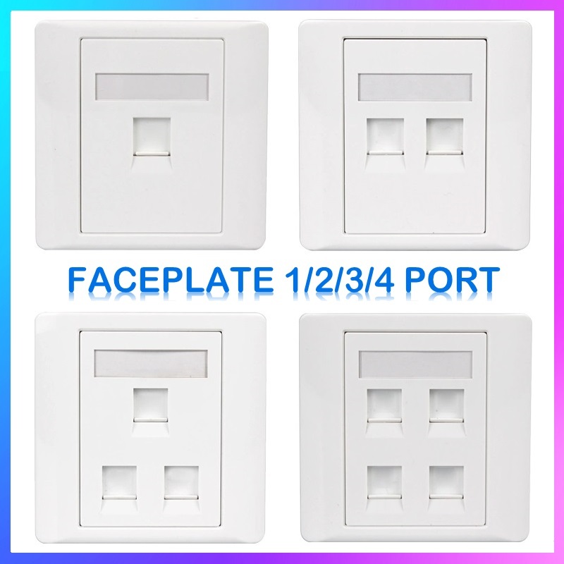 RJ45 Cat5e Cat6 1/2/3/4Ports Faceplate Data Wall Socket Outlet ...