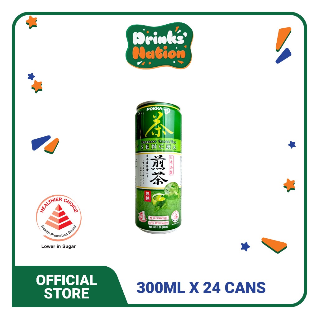 [Wholesale - 24s] Pokka Sencha Japanese Green Tea No Sugar (Can 300ml) | Shopee Singapore