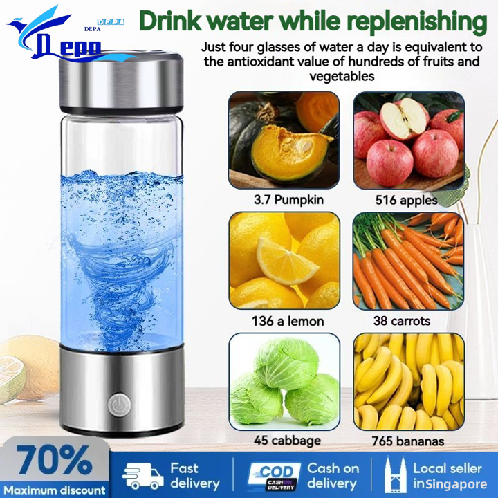 Japan intelligent Hydrogen Water Bottle 420ML Rechargeable Portable ...