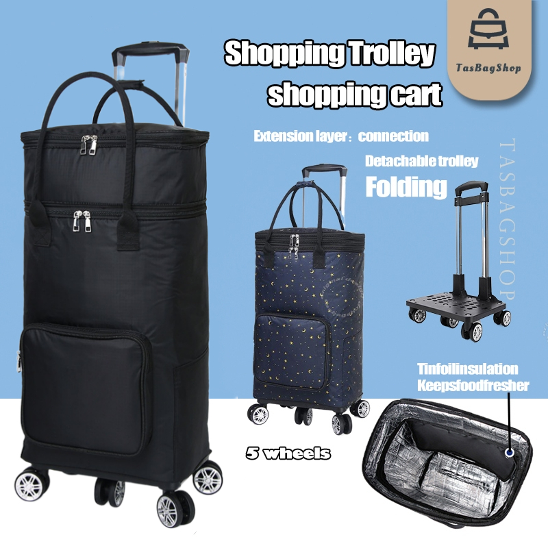 Tas Retractable folding grocery Personal shopping cart shopping trolley ...