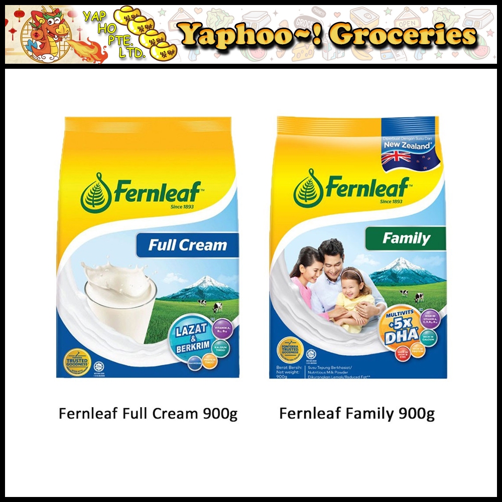 FERNLEAF Full Cream Milk Powder Refill 900 gram SG Ready Stock | Shopee ...