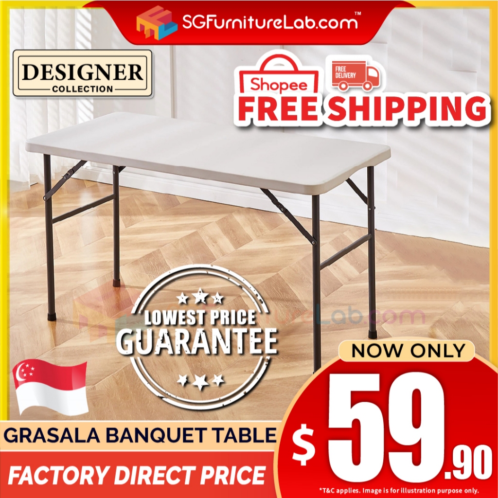 【READY STOCK, SHIP FROM JB】𝐒𝐆𝐅𝐔𝐑𝐍𝐈𝐓𝐔𝐑𝐄𝐋𝐀𝐁®: Grasala Banquet Table ...