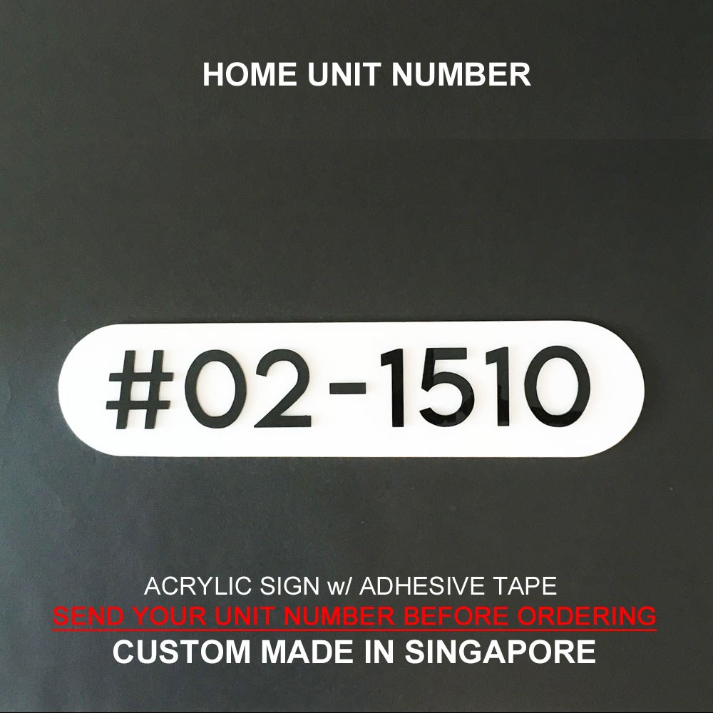 Black on White - House Unit Number, Door Sign, Gate Sign, HDB Unit ...