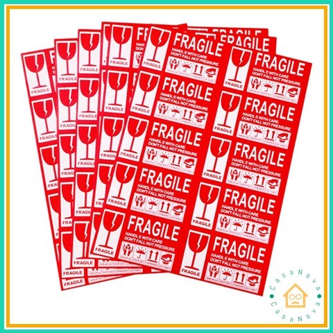 Fragile Sticker Labels Regular/Large Size (In Sheets) | Shopee Singapore