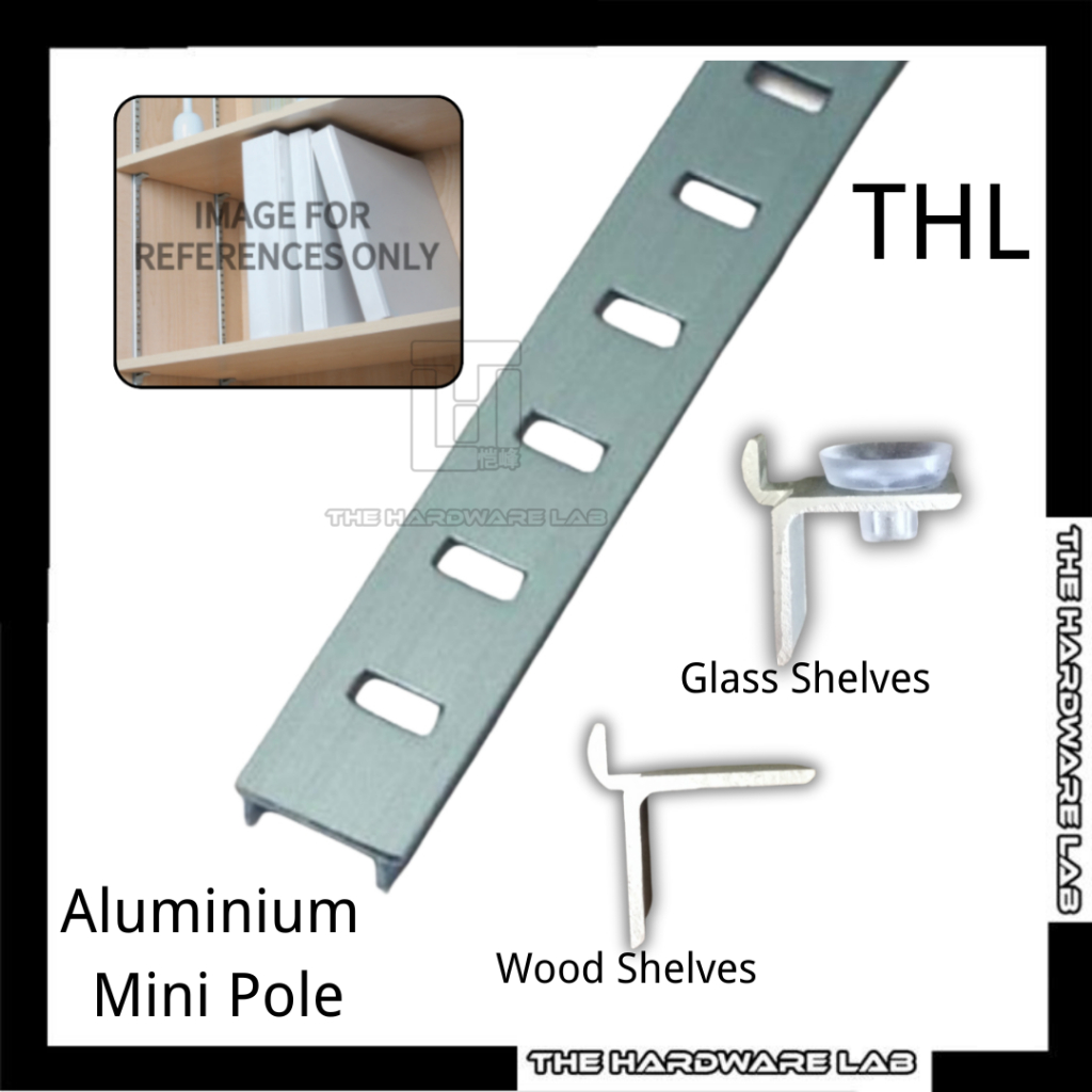 {The Hardware Lab}THL Aluminium Mini Pole Bracket For Wood & Glass ...