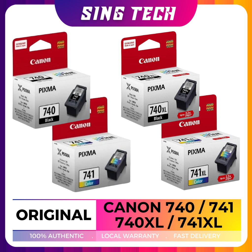[ORIGINAL] Canon PG-740 740 / CL-741 741/ PG-740XL 740XL / CL-741XL 741 Black Color Ink ...