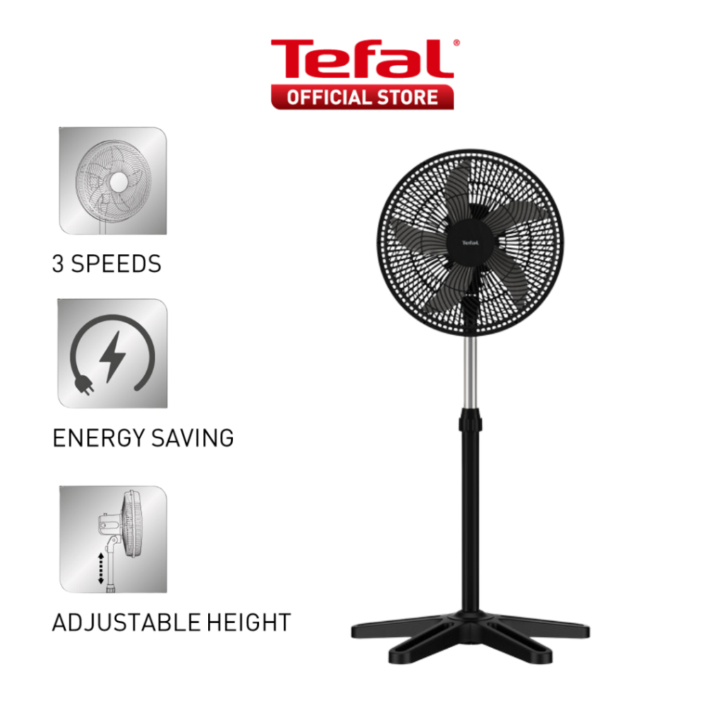 (NEW) Tefal Turbo Essential 15inch Stand Fan VF3110, Powerful, Energy ...