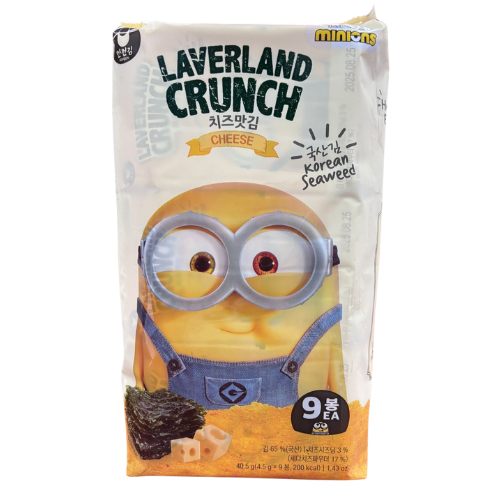 Manjun Minions Laverland Crunch, Cheese 4.5g*9 만전김 치즈맛 | Shopee Singapore