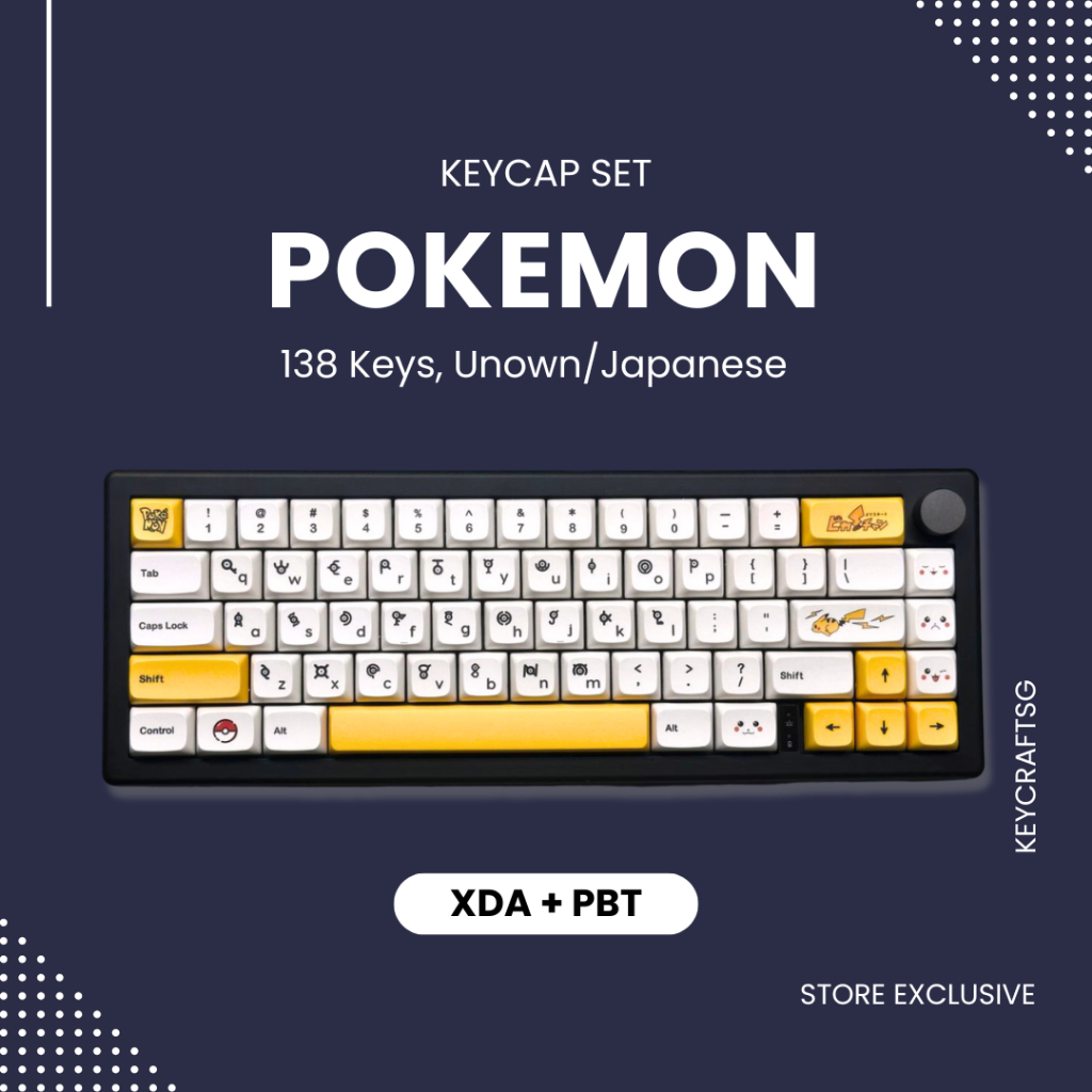 🇸🇬 [EXCLUSIVE] Pokemon Pikachu Keycaps XDA Profile Unown Japanese ...
