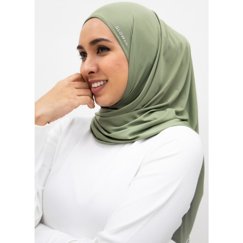 GLOWco Women's Air Mesh Tri Scarf Breathable Sports Hijab Activewear ...