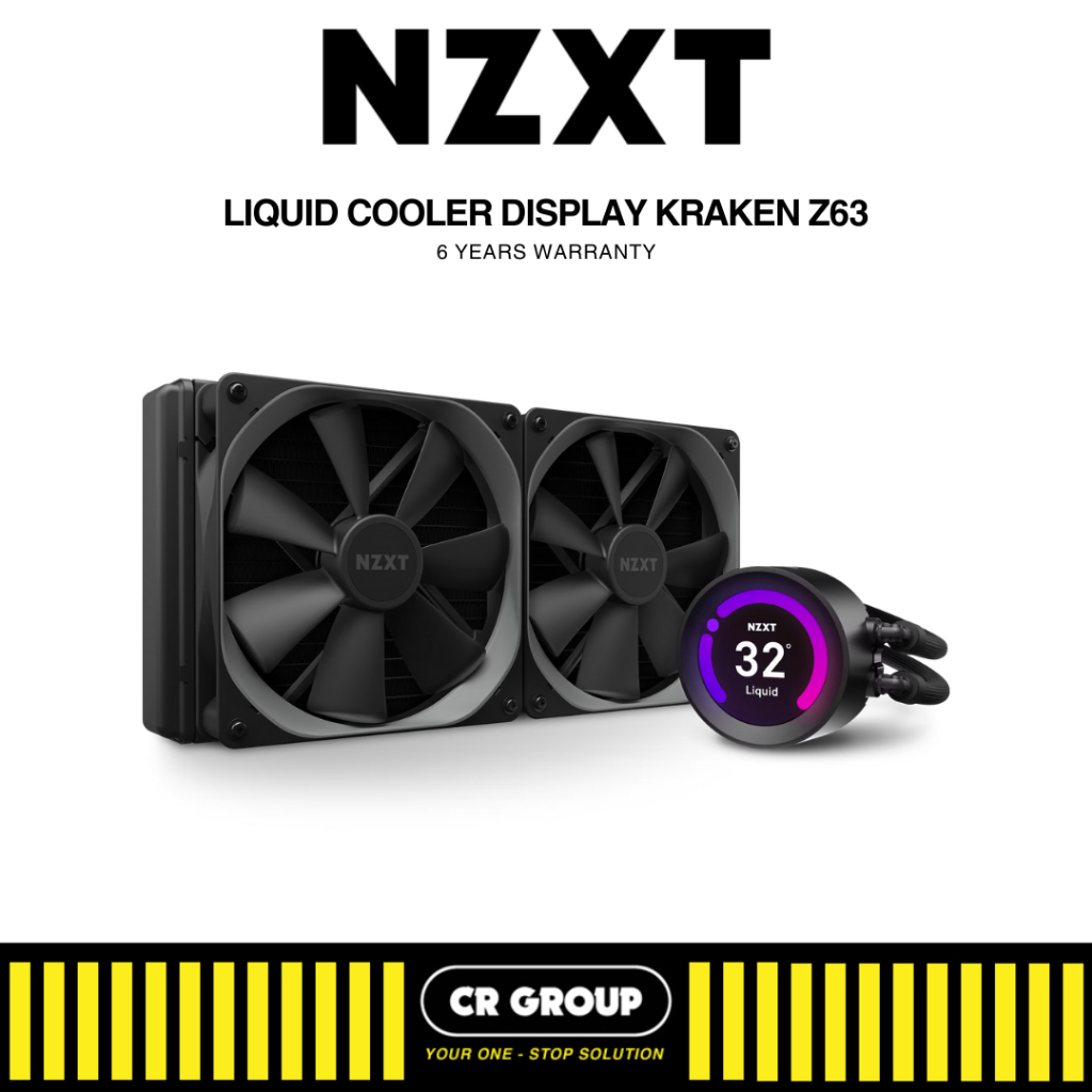 NZXT Kraken Z63 - 280mm Liquid Cooler with LCD Display - 300RPM Fan ...