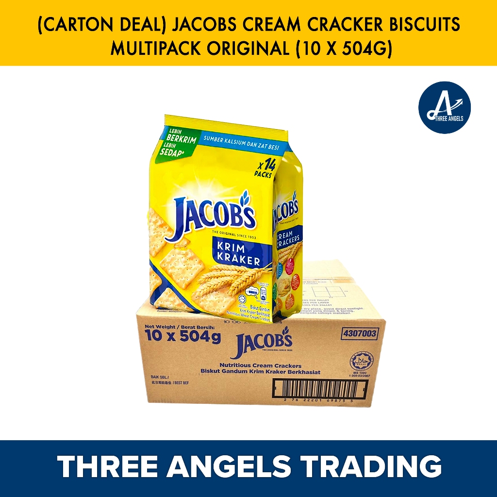 (Carton Deal) Jacobs Cream Cracker Biscuits Multipack Original (10 x ...