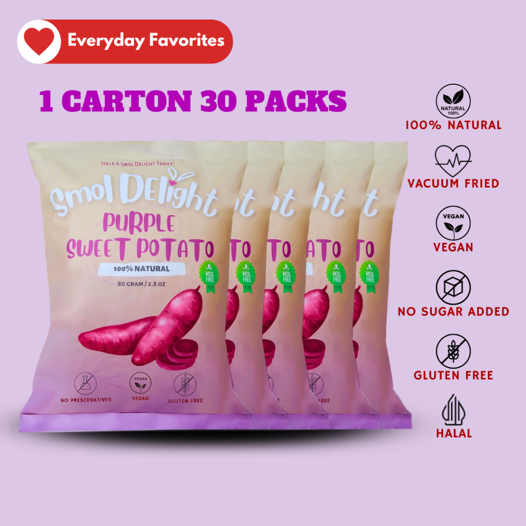 30 PACKS SMOL DELIGHT PURPLE SWEET POTATO CRUNCH 80g Healthy Snacks ...