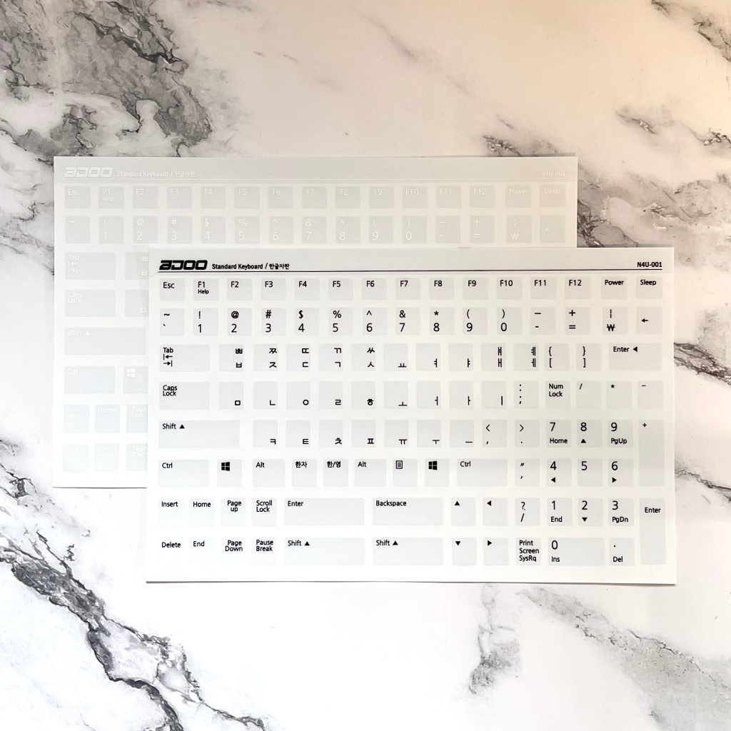 Korean Language Keyboard Stickers [Transparent, White / Black Text ...
