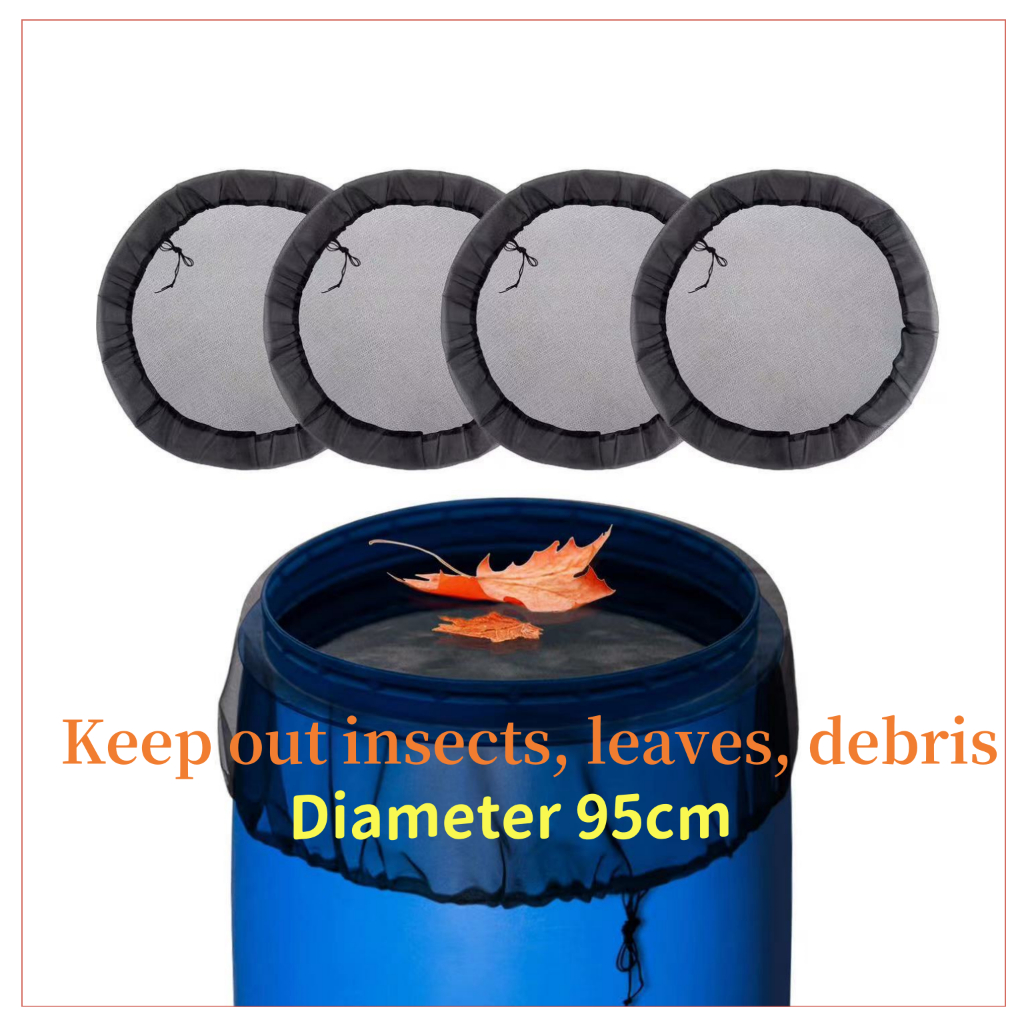 Rain Barrel Cover Mesh Water Barrel Filter Adjustable Drawstring Rain ...