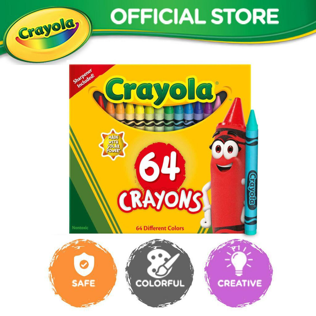 Crayola 64 Colors Crayon With Sharpener For Age 4 and Above | Shopee ...