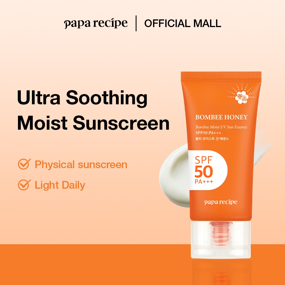 papa recipe Bombee Moist Sun Essence Sunscreen Sunblock(50ml) | Shopee ...