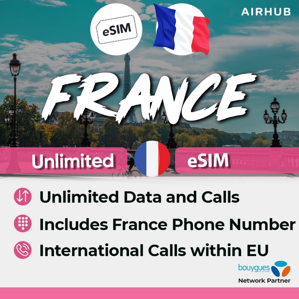 France eSIM - Voice & Data - Instant Delivery via Email by Airhub | Shopee Singapore