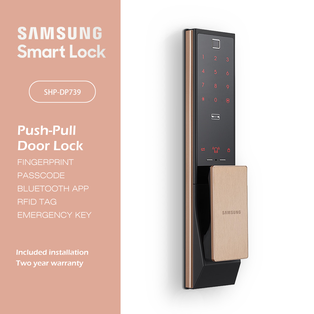 Samsung Security Keylock Digital Door Lock Push Pull Handle Smart Door Lock SHP-DP739 Local ...