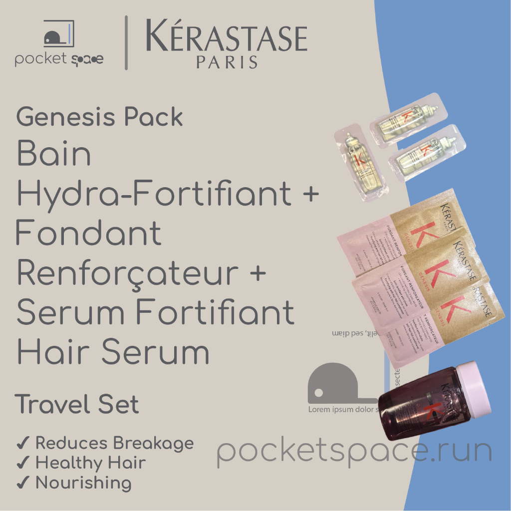 Kerastase Genesis Travel Set Pack Package (Shampoo + Conditioner + Hair ...