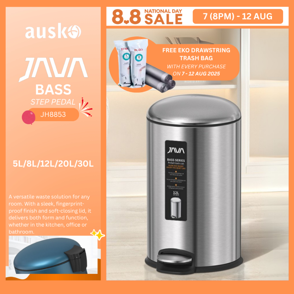 JAVA Dustbin | BASS | JH8853 | 5L, 8L, 12L, 20L, 30L | Step Dustbin ...