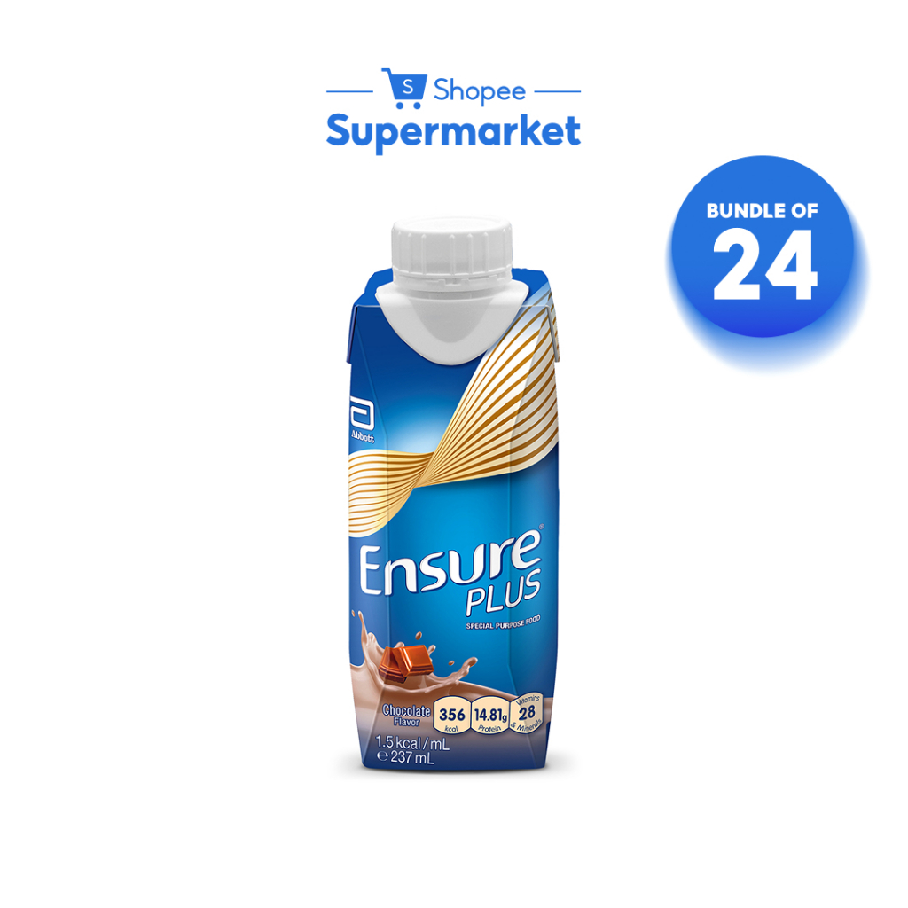 [Bundle of 24] Ensure Plus Chocolate (237ml) | Shopee Singapore