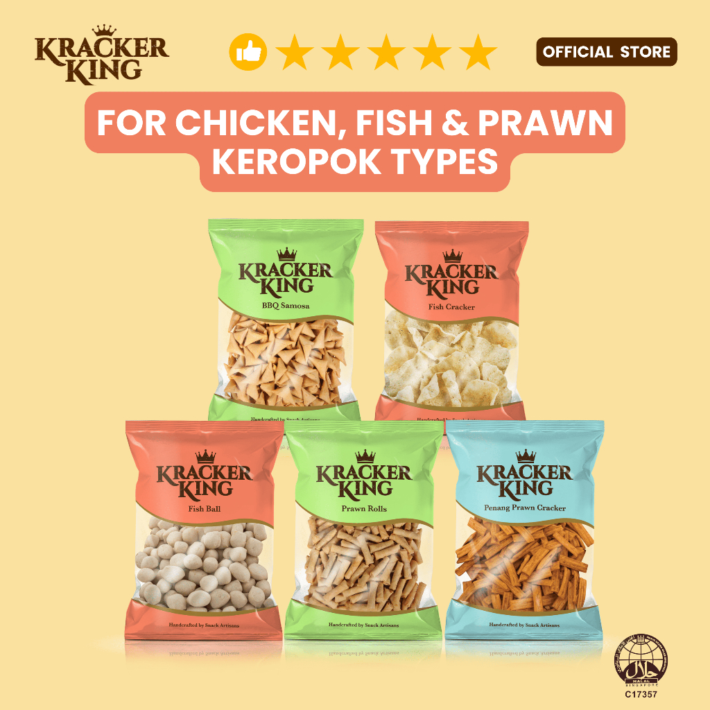 KrackerKing Chicken/Fish/Prawn Snacks (Keropok) | Shopee Singapore