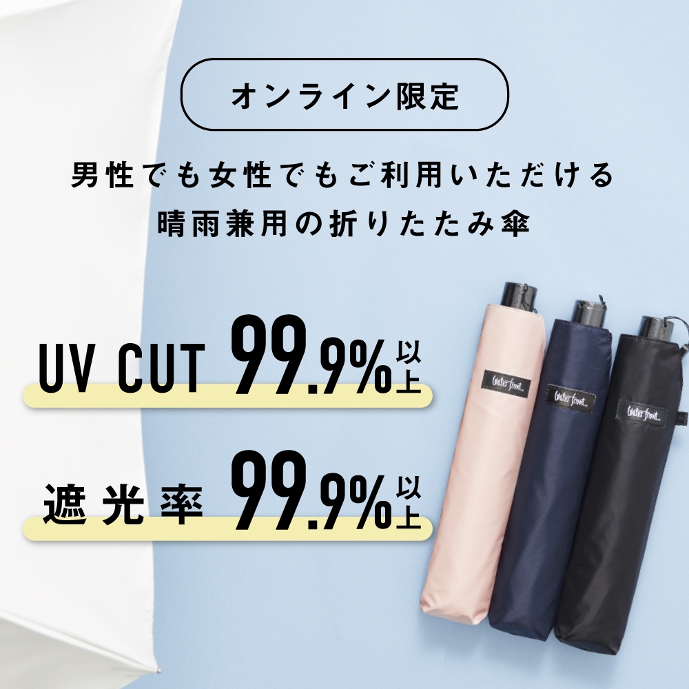 [Waterfront official brand store] Sunshade plain 55cm UV cut foldable ...