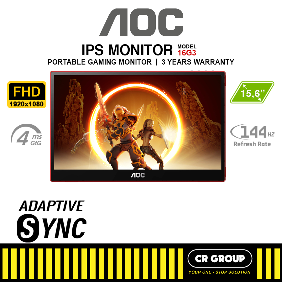AOC 16G3 - 15.6" FHD IPS Gaming Monitor - 144Hz Refresh Rate - 4ms ...