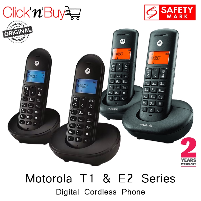 Motorola T101 | T102 | E201 | E202 Digital Cordless Phone. Call Blocking Technology. Bright ...