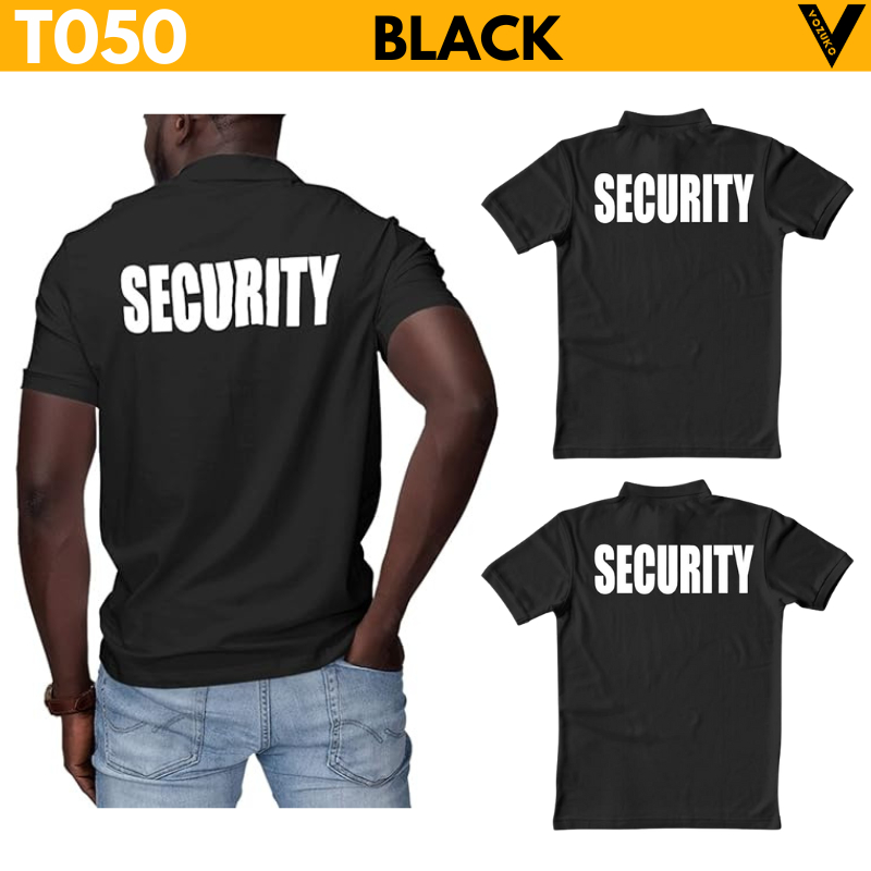 [SG SELLER] Security Printed Polo Back T-Shirt Short Sleeve Uniform ...