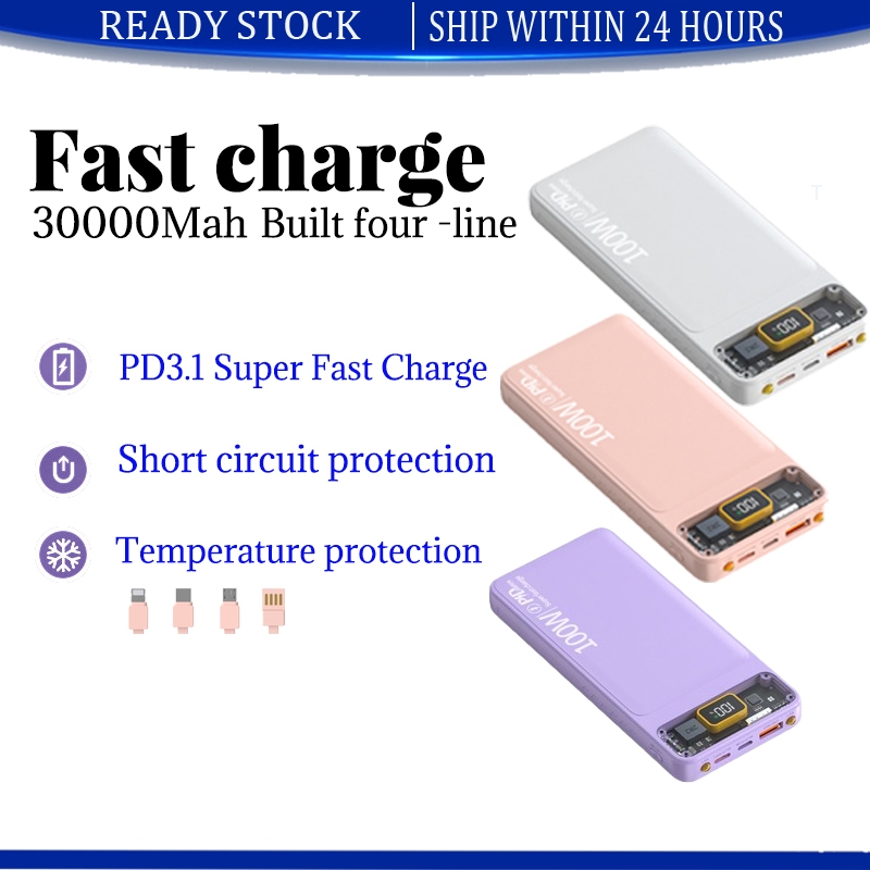 🔥SG [In Stock]30000mAh ultra large capacity power bank 100W ultra fast ...