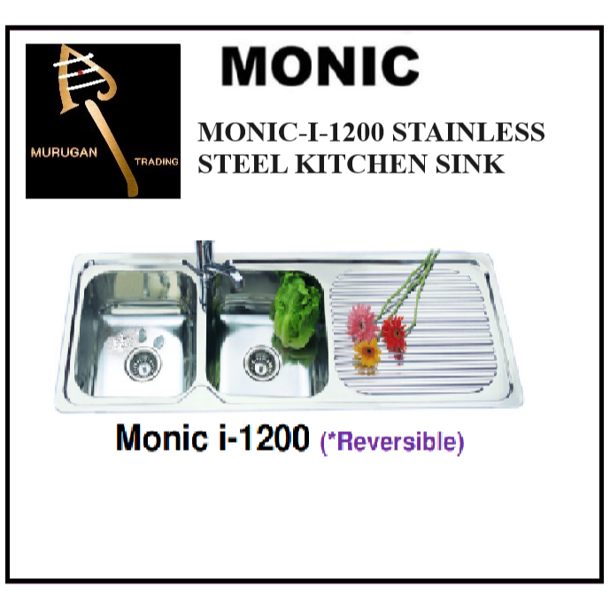 MONIC-I-1200 STAINLESS STEEL KITCHEN SINK | Shopee Singapore