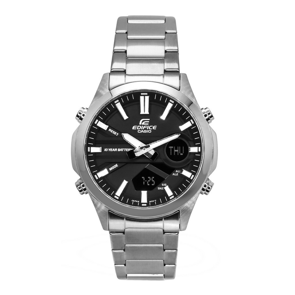 [Creationwatches] Casio Edifice Analog Digital Stainless Steel Black Dial Quartz EFV-C120D-1A ...