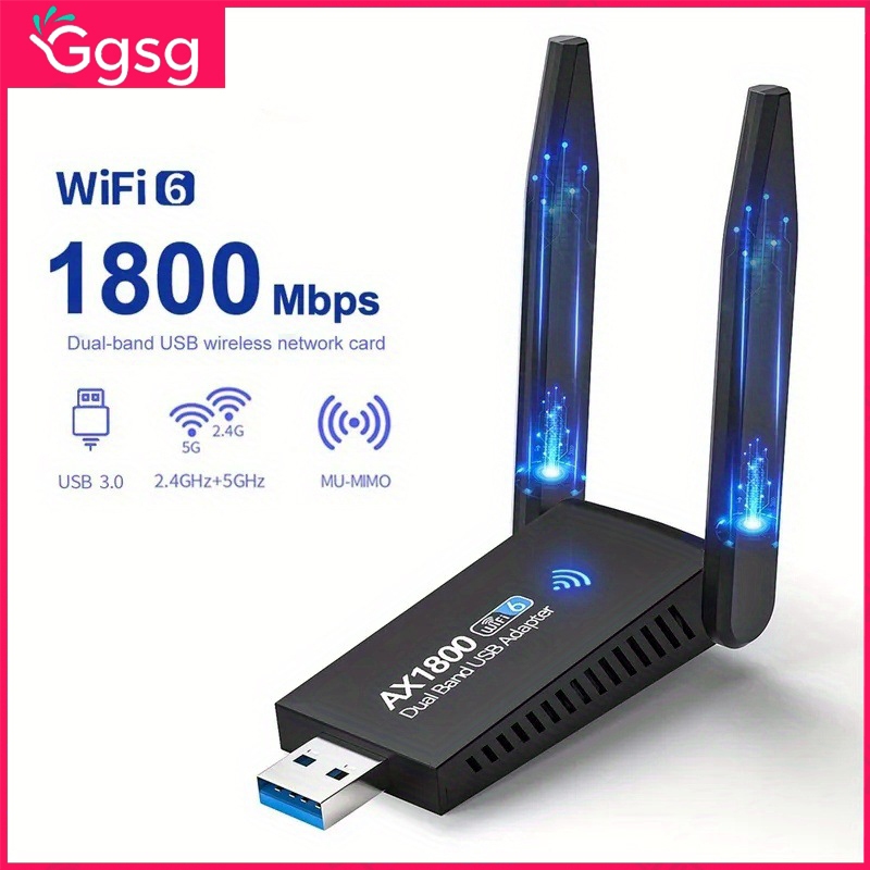 【SG】USB WIFI 6 Adapter Actual 1800Mbps USB3.0 WiFi Adapter 5G Dual Band Driver Free USB Router ...
