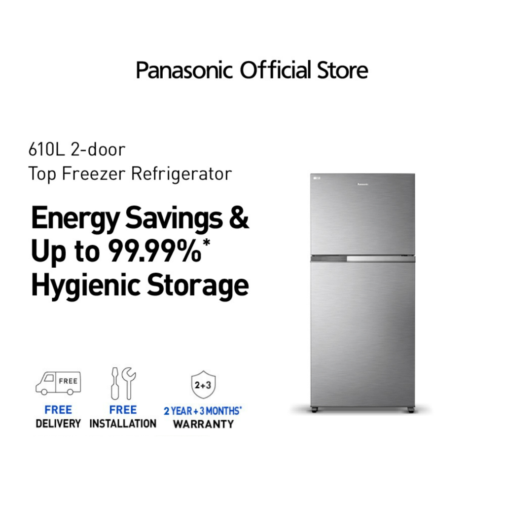 Panasonic 610L 2 Doors Refrigerator with Jumbo Freezer NR-TZ601BPSS ...