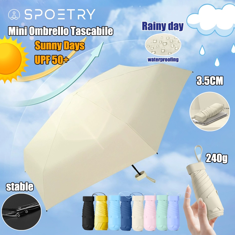 Mini Umbrella Folding Umbrellas Small Pocket Sunny lightweight UV ...