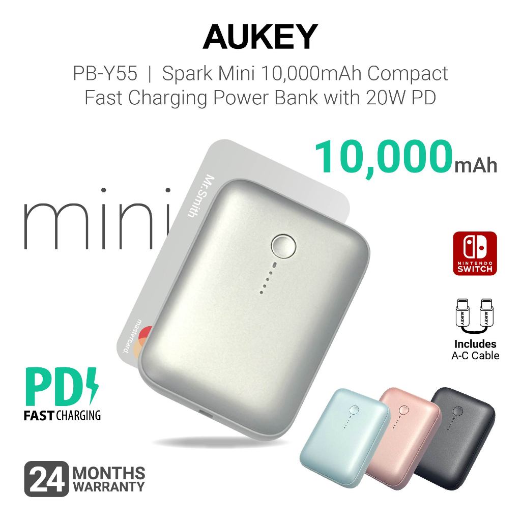 [UPGRADED PB-N83S] Aukey PB-Y55/PB-Y57 Spark Mini 10000mAh/20000mAh ...