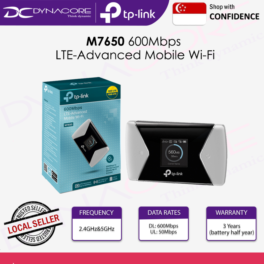 TP-LINK M7650 600Mbps 3G/4G LTE-Advanced Mobile Dual Band Travel WiFi ...