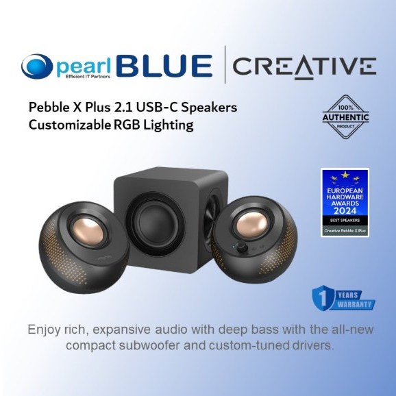 Creative Pebble X Plus / Pebble X- 2.1 USB-C Computer Speakers with ...