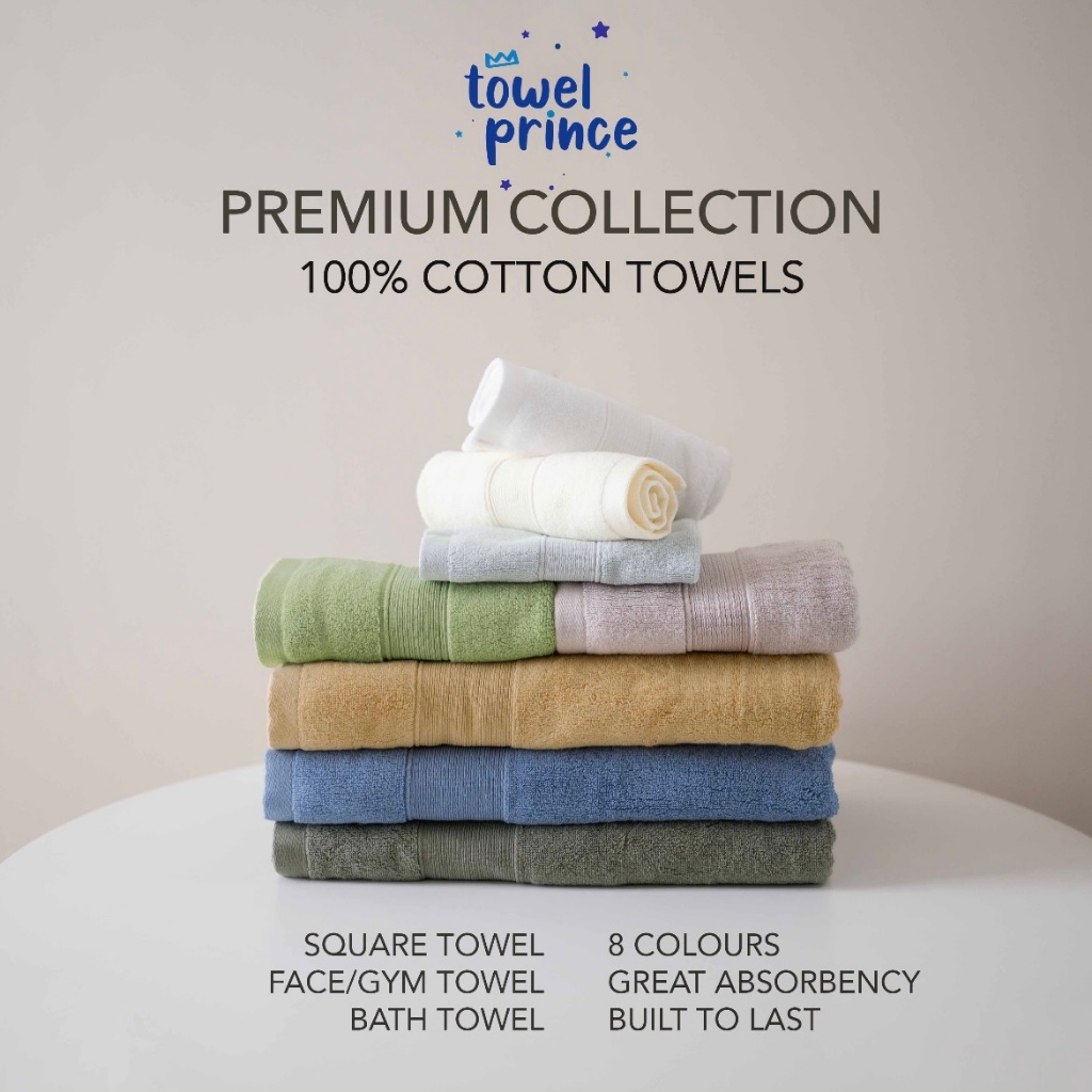 #2 [PREMIUM COTTON] Towel Prince 100% Cotton Towel, 3 Sizes 8 Colours ...