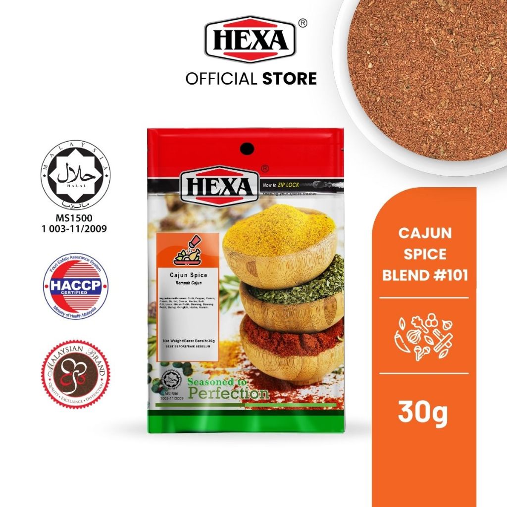 HEXA HALAL Cajun Spice 101 30gm Cajun Spice | Shopee Singapore