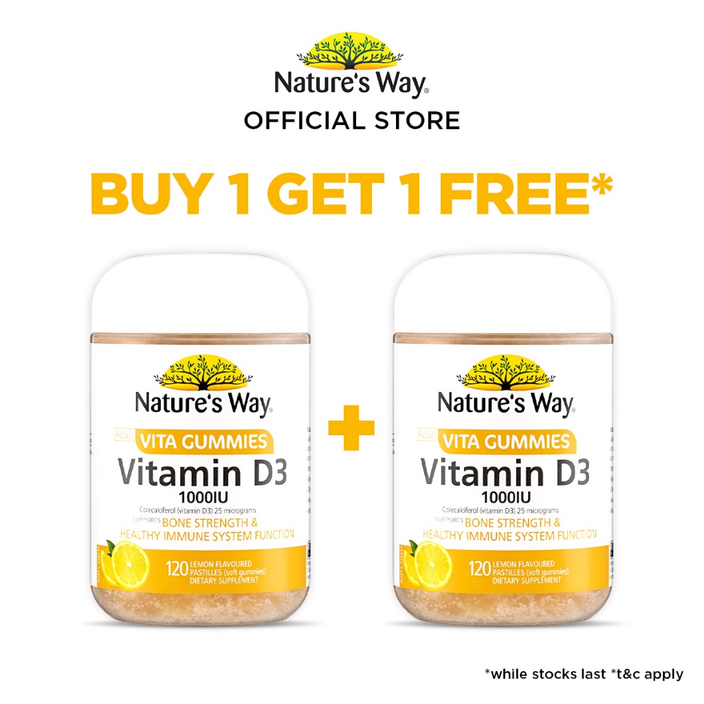 [B1G1] Nature's Way Adult Vita Gummies Vitamin D3 1000IU 120'S [EXP ...