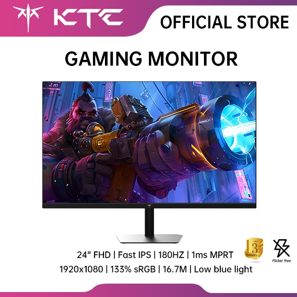 KTC 24 Inch Gaming Monitor FHD 1080P Fast IPS 180Hz 133%sRGB 1ms HDMI ...