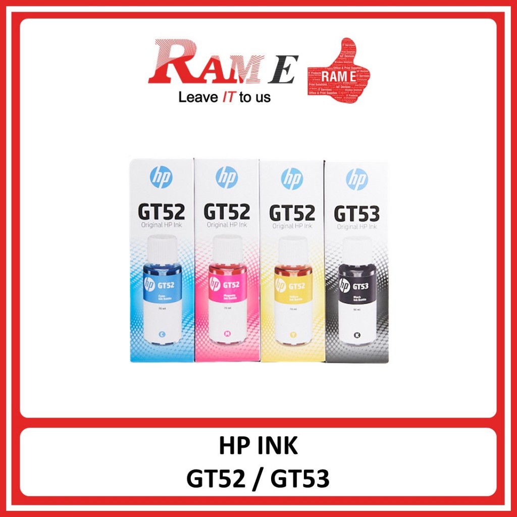 [ORIGINAL INK] HP GT53 GT 53 Black / GT52 GT 52 Cyan Magenta Yellow Ink ...