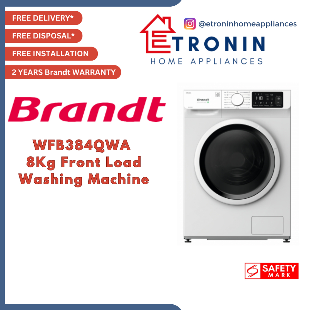Brandt WFB384QWA 8Kg Front Load Washing Machine | Shopee Singapore