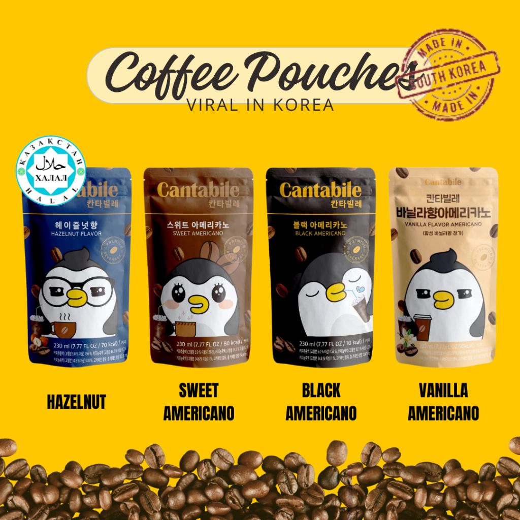 Halal | Cantabile Korean Coffee Pouch Ready to Drink (Viral Convenience ...